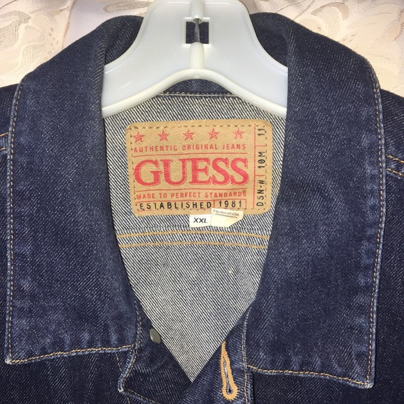 Guess | Jackets & Coats | Vintage Mens Guess Blue Denim Jacket Xxl ...